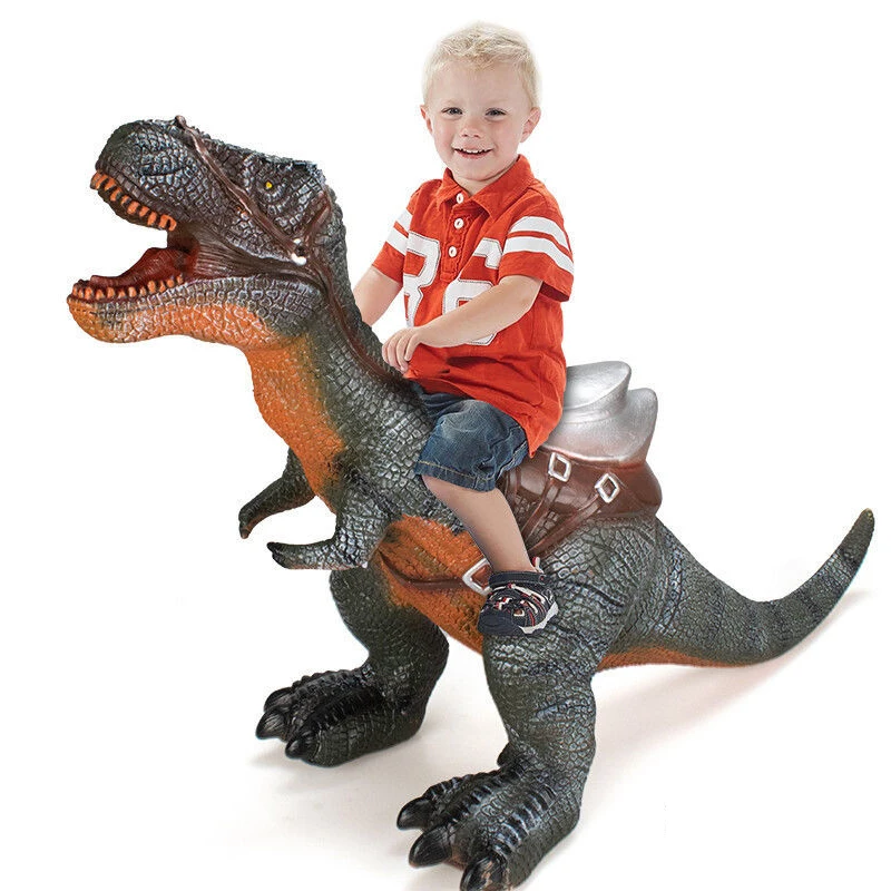 Cool 1m Large Baby Simulation Soft Rubber Ride On Dinosaur Toys With ...