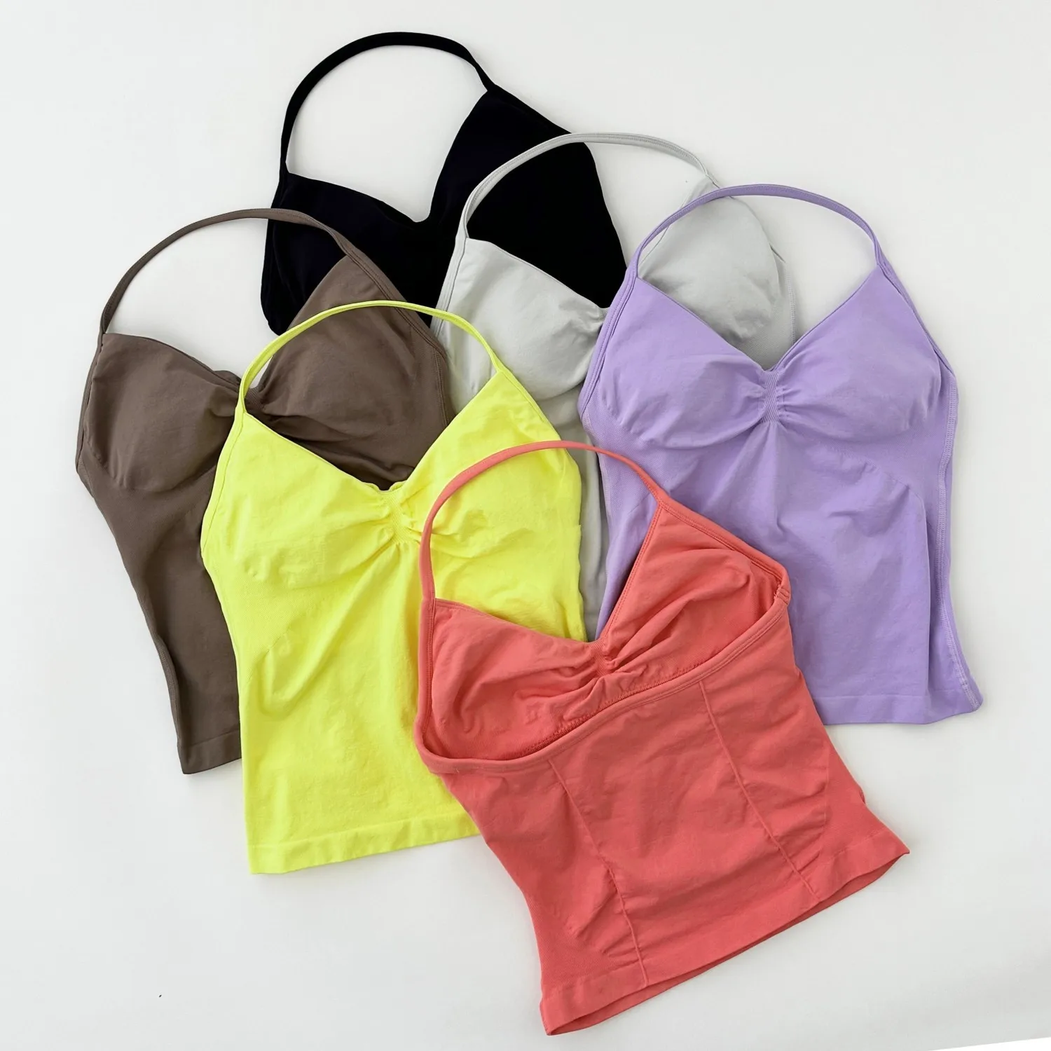 Women's Fitness Yoga Vest Sports Gym Clothes Backless Workout Top with ...