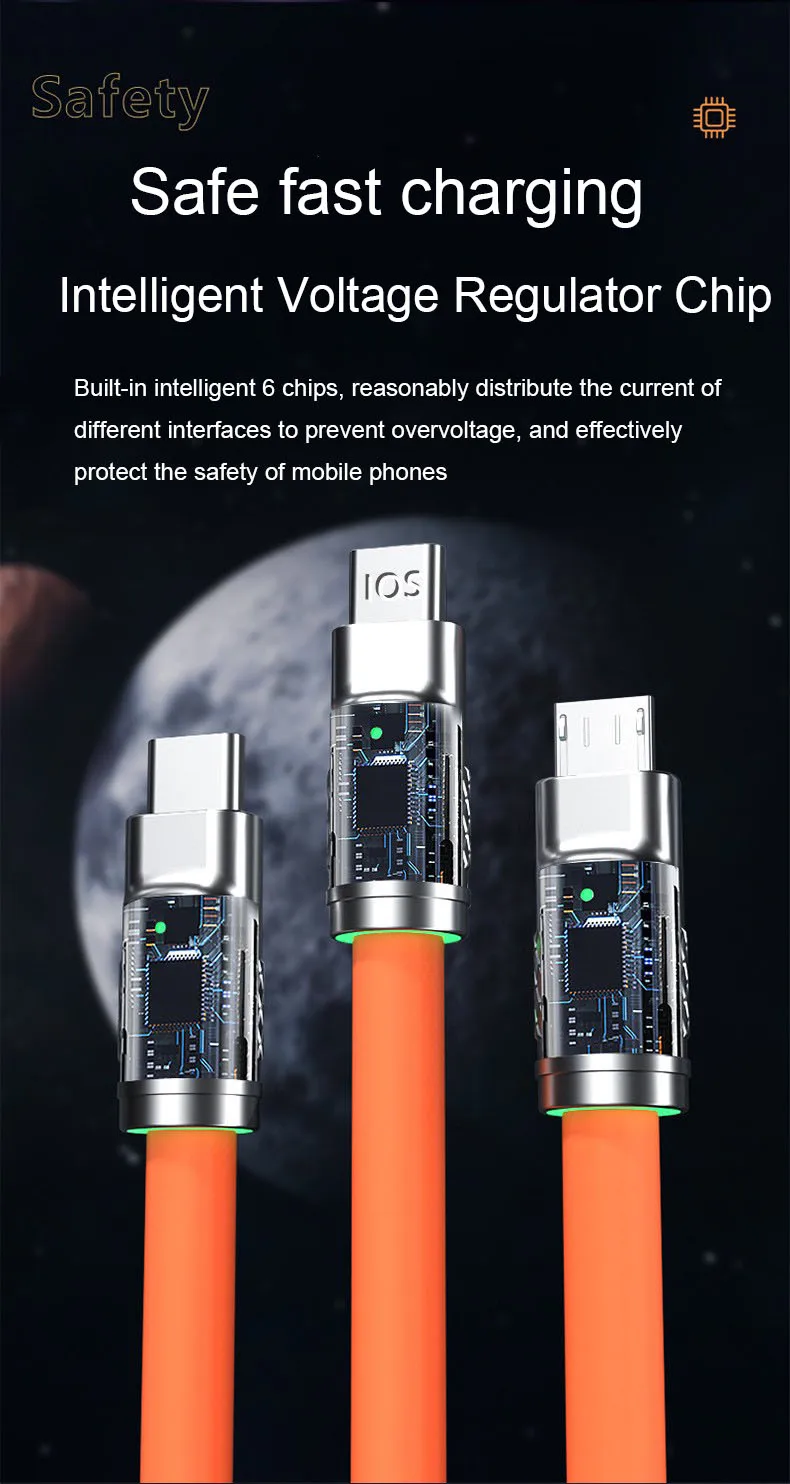 Trend Hot Sell Liquid Silicone 3in1 Charger Adapter Cables For Iphone ...