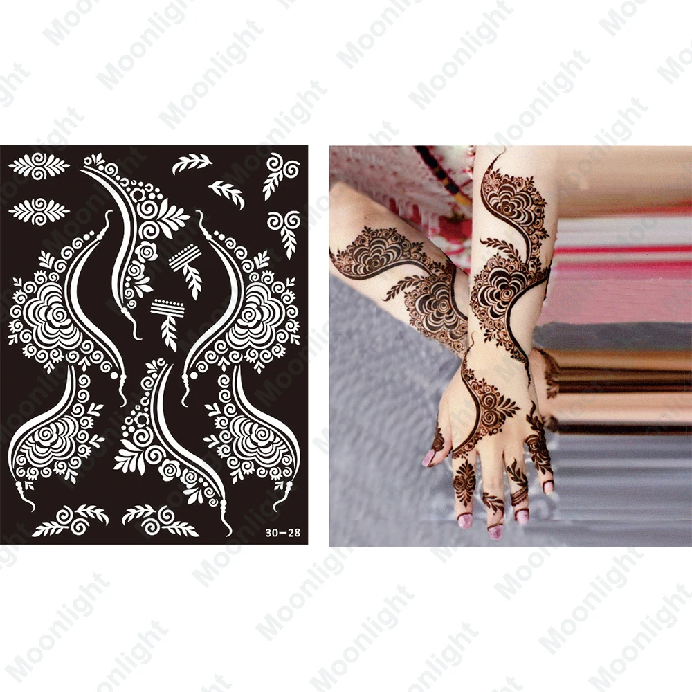 Tattoo Stencil Sticker Custom Stencil Tattoo Sticker Henna Glitter ...