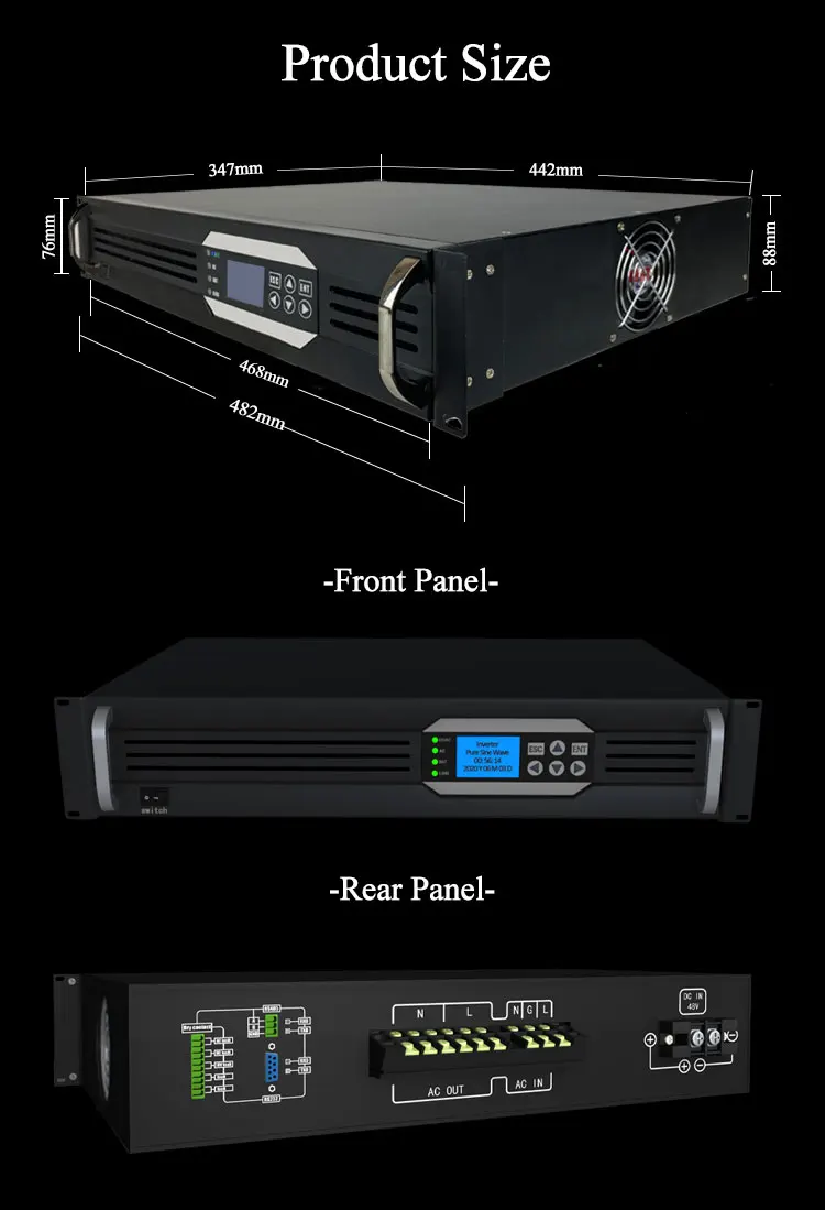 Data Center Rack Telecom Power Supply Single Output 800W Inverter 220 ...