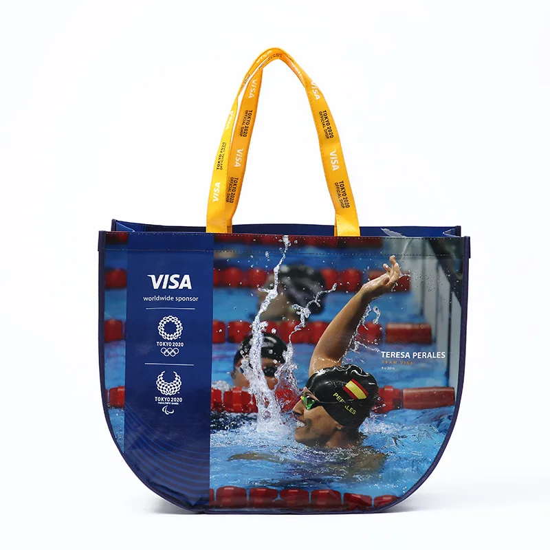 Custom Eco-Friendly Recyclable Tote Shopping Bag Laminated Non-Woven PP ...