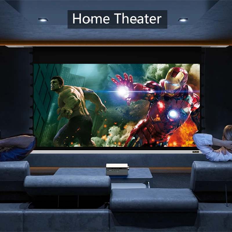 92 Inch Ceiling Recessed Motorized Projector Screen 16:9 4k Remote ...
