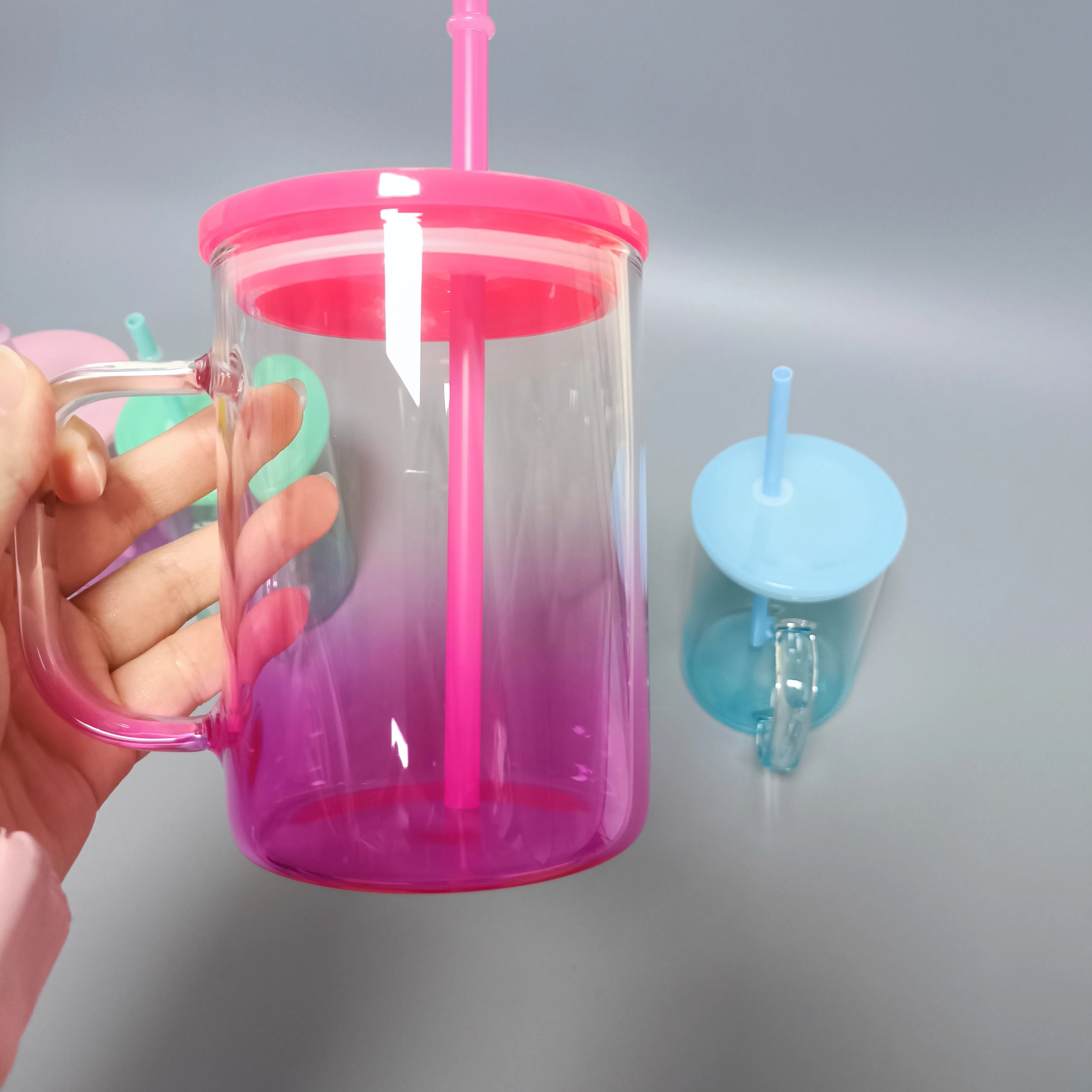 Usa Warehouse 15oz 17oz Sublimation Colored Candy Clear Jelly Glass ...