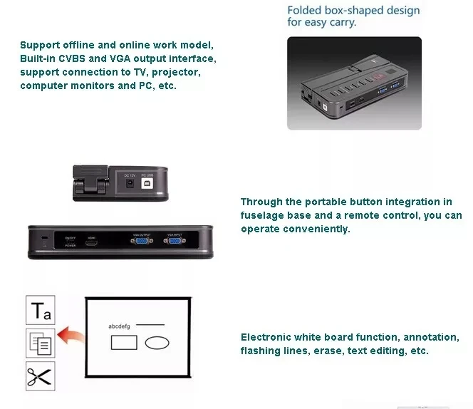 Eloam A4 Size 5mp 30fps Usb Vga Interactive Document Camera Projector ...