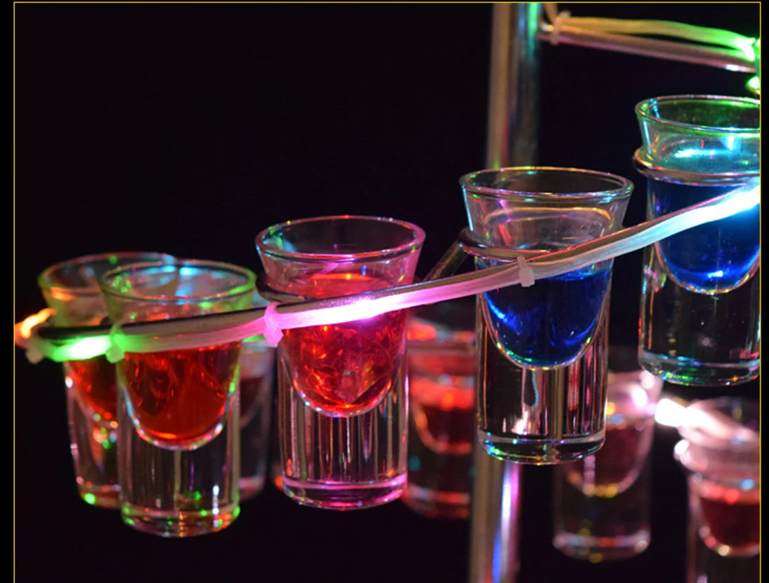 LED Lighted Acrylic Rotating Shot Glass Flight Tray