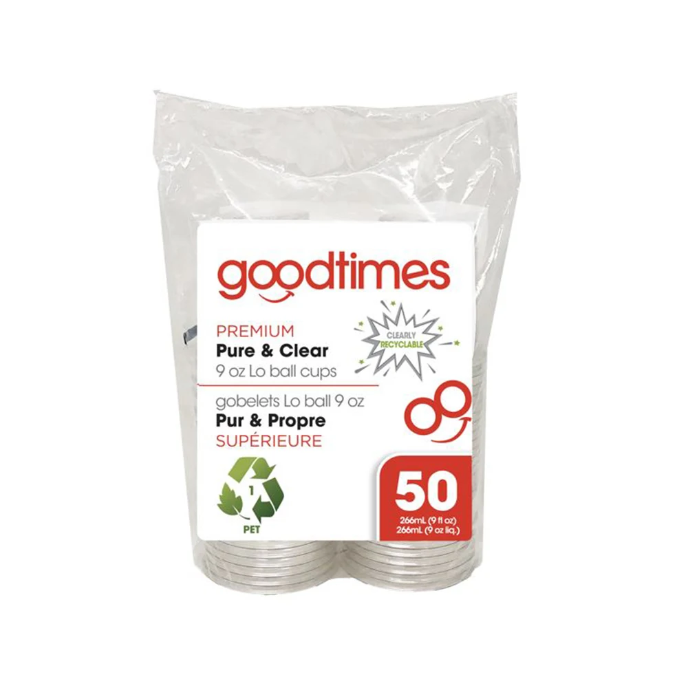 Goodtimes Transparent Pure & Clear Lo Ball Cups - 9 Oz. - 50 Pack - 1 ...