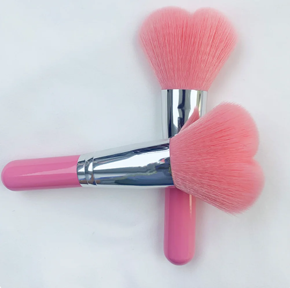 Heart Shape Brush Private Label Custom Logo Pink Blush Powder Makeup ...