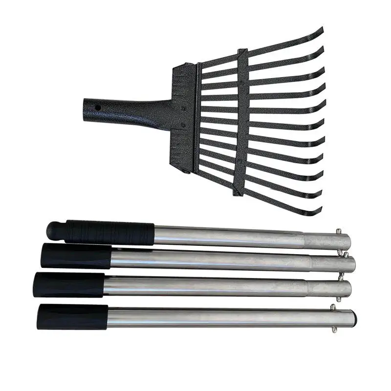 Retractable Metal Adjustable Leaf Garden Rake Quick Cleaning Efficient ...