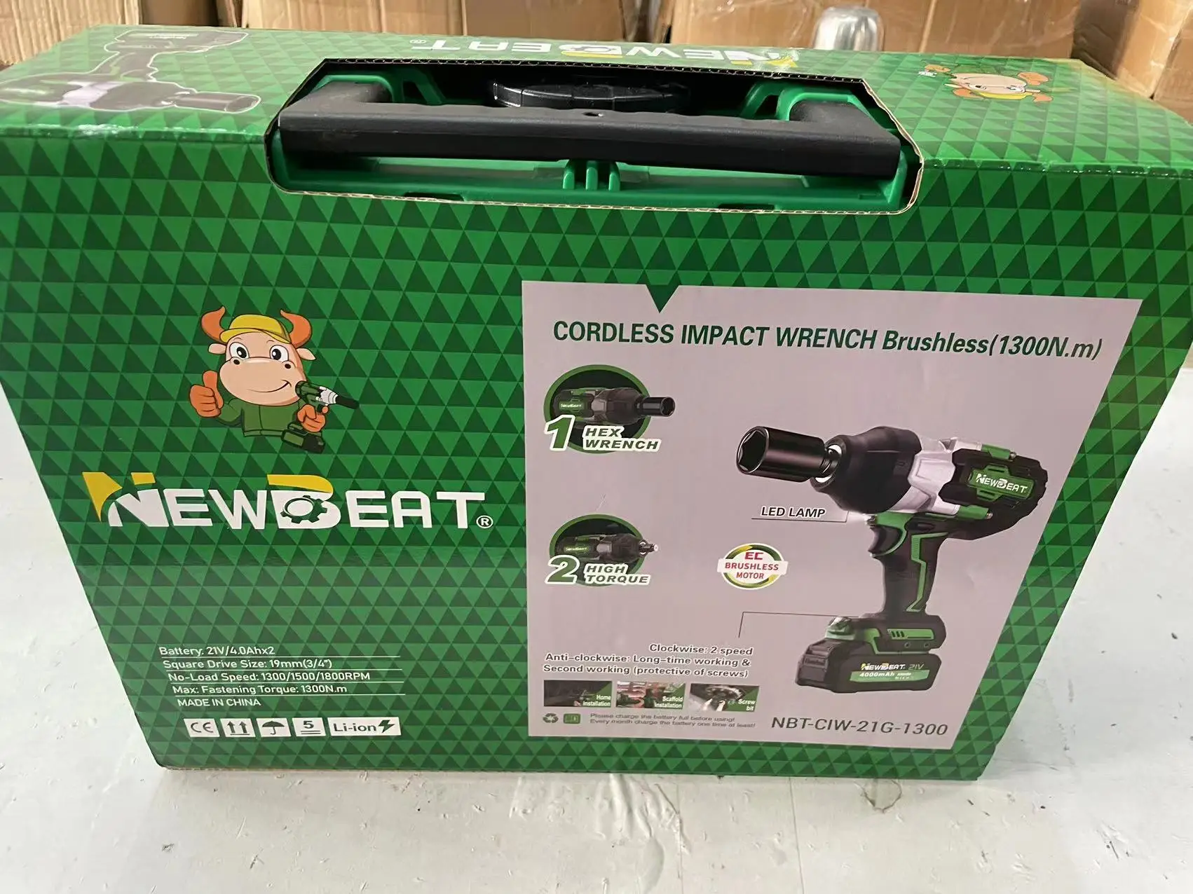 Newbeat Oem Factory Price Battery Power Wrenches 3/4 1300n.m Cordless ...