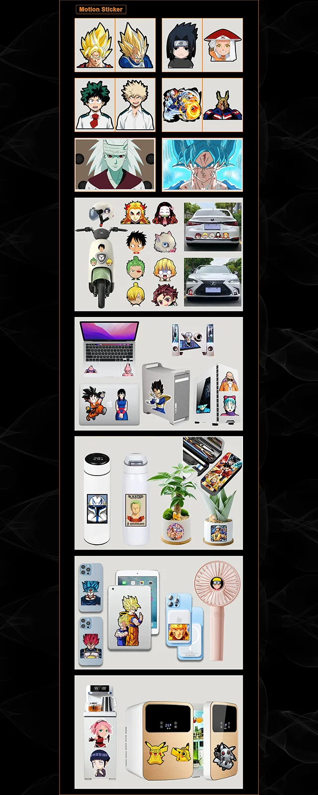 Car Sticker Anime Summer Time Rendering 3D Motion Stickers Character ...