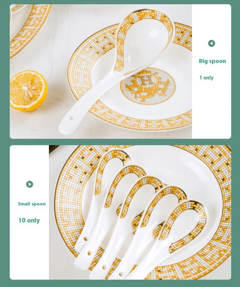 Luxury Home & Restaurant Ceramic Dinnerware Set Elegant Serving Dishes ...