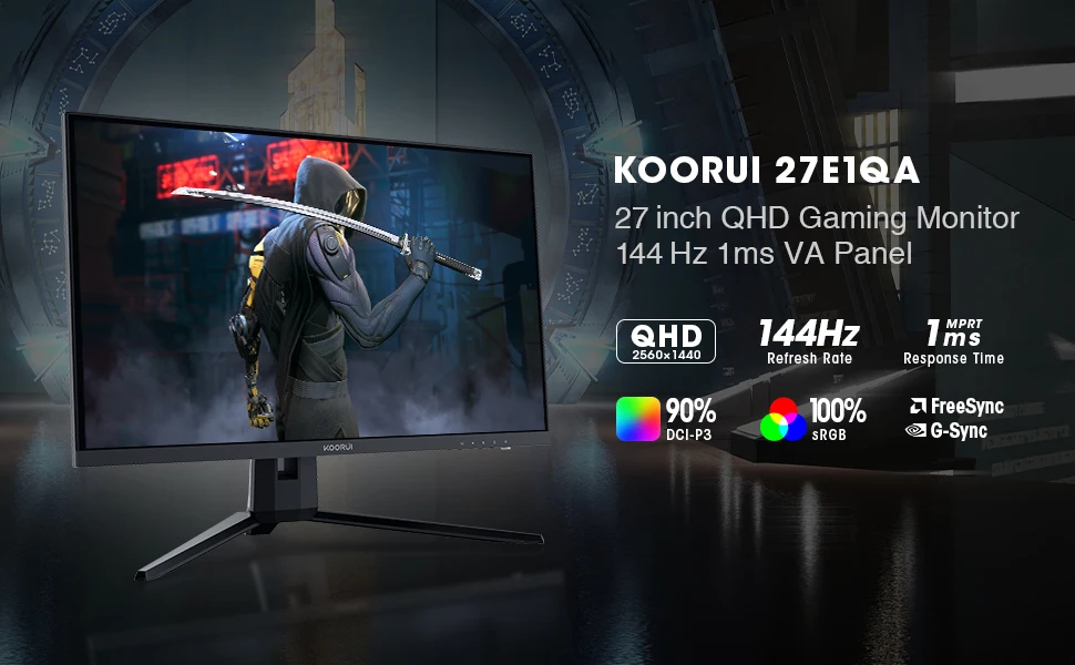 KOORUI 27 Inch LED Gaming Monitor 144Hz 165Hz 2K LCD