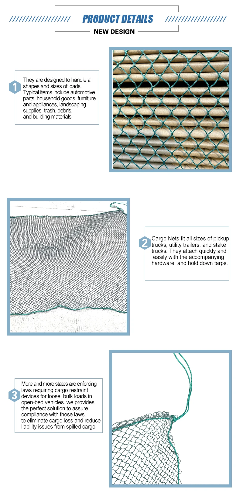 Various Green Pp Knotless Net And Knotted Net Truck Car Cargo Net - Buy ...