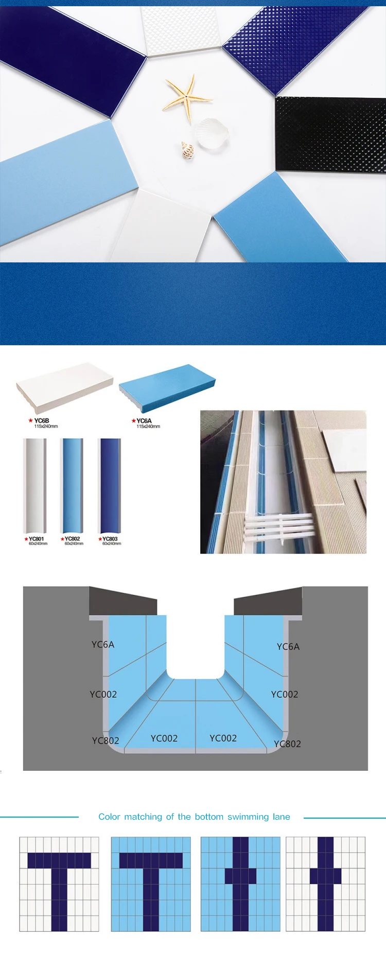 Cheap Price Swimming Finger Grip Edge Pool Coping Tile Ceramic Swimming ...