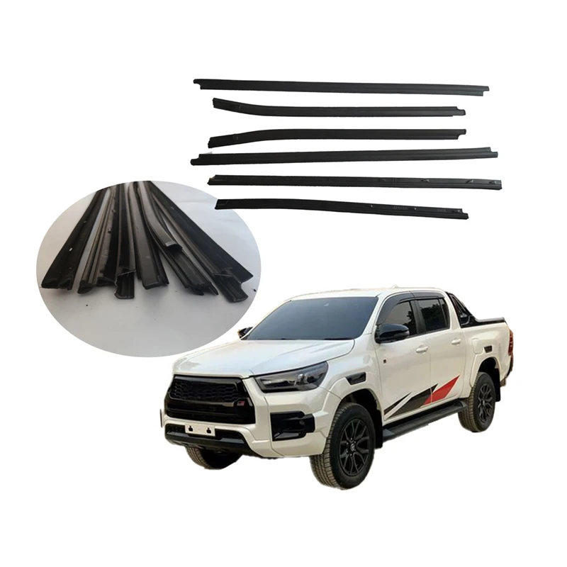 For Toyota-hilux 2005-2015 Front Rear Door Belt Molding Weatherstrip ...