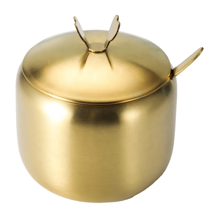 Kitchen Gold Stainless Steel Seasoning Containers Spice Jar Sugar Bowl ...