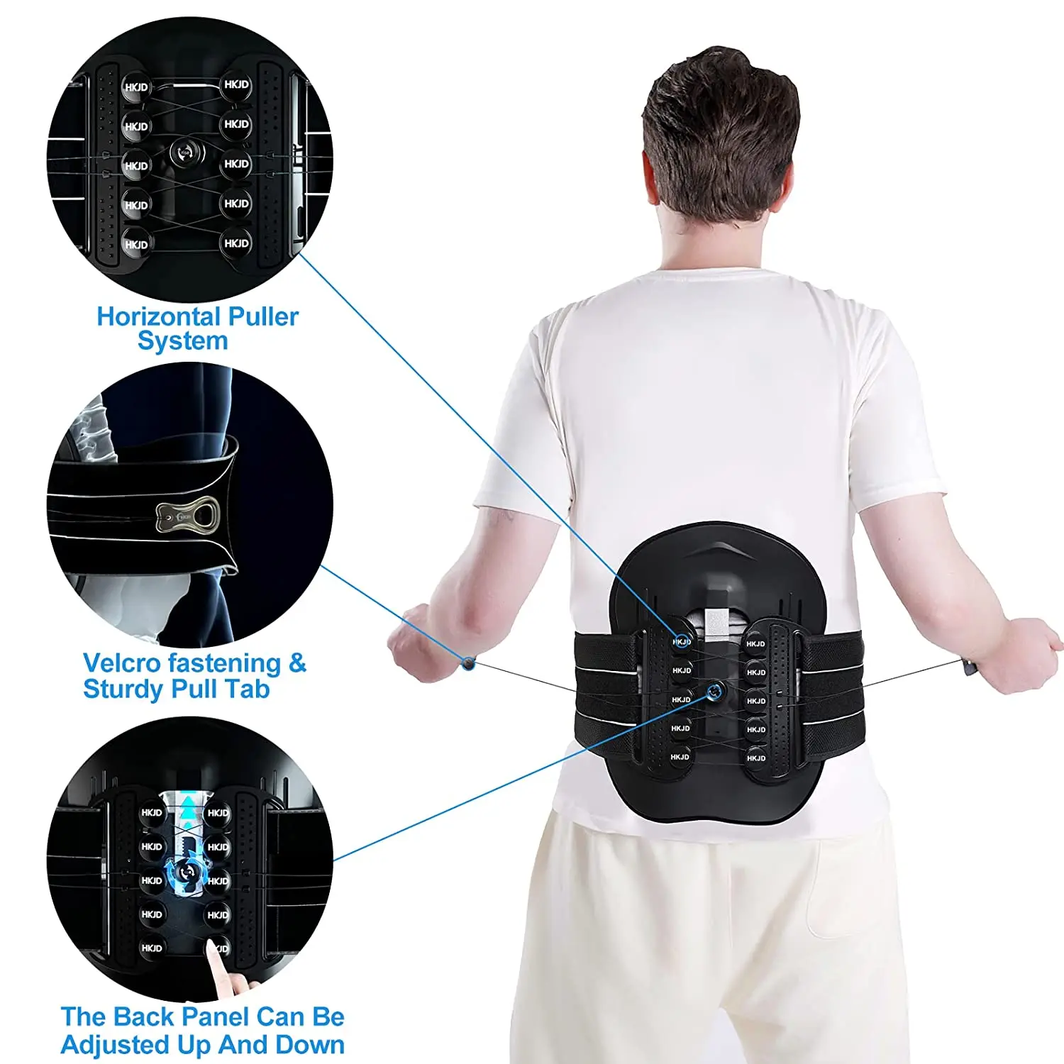 HKJD Adjustable Medical Decompression Traction Belt for Lower Back Support