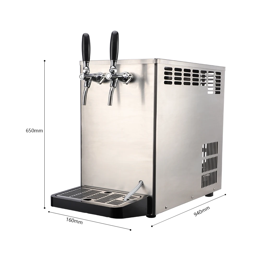 2 Tap Table Beer Kegerator Machine Countertop Beer Cooler Dispenser ...