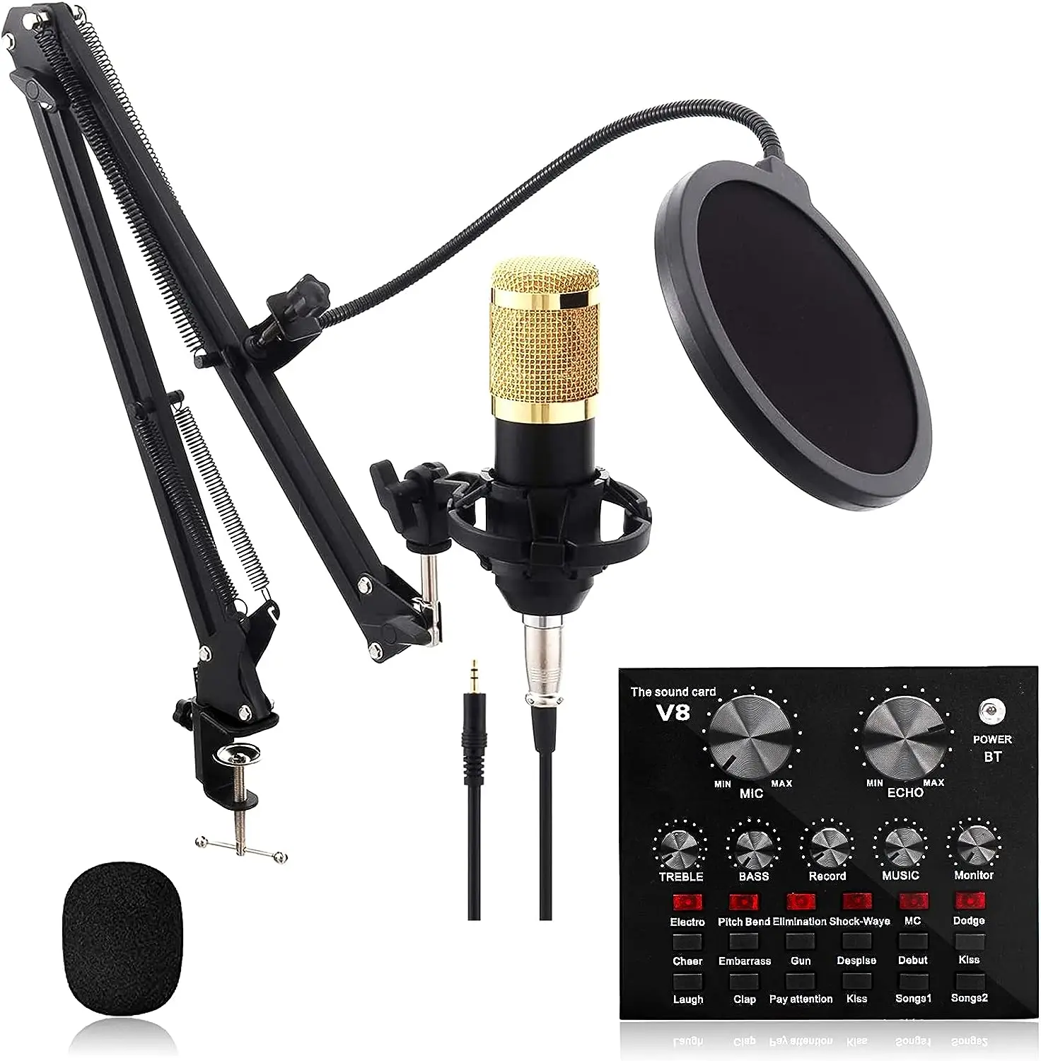 Wholesale V8 Sound Card With Bm800 Microphone For Audio Condenser Mic ...