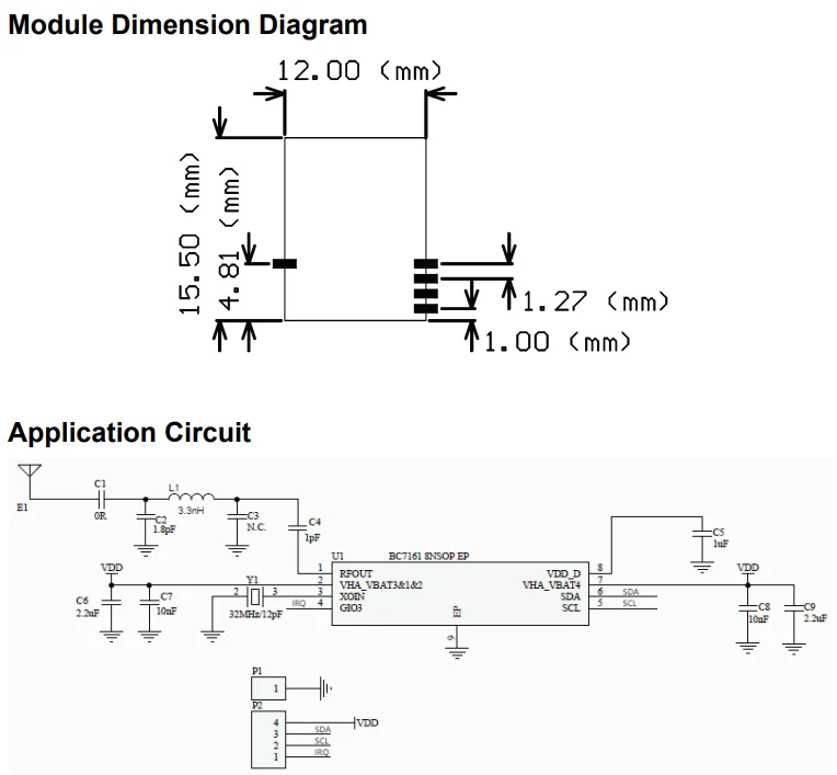 High Quality BLE Beacon Transmitter Module BM7161-00-1