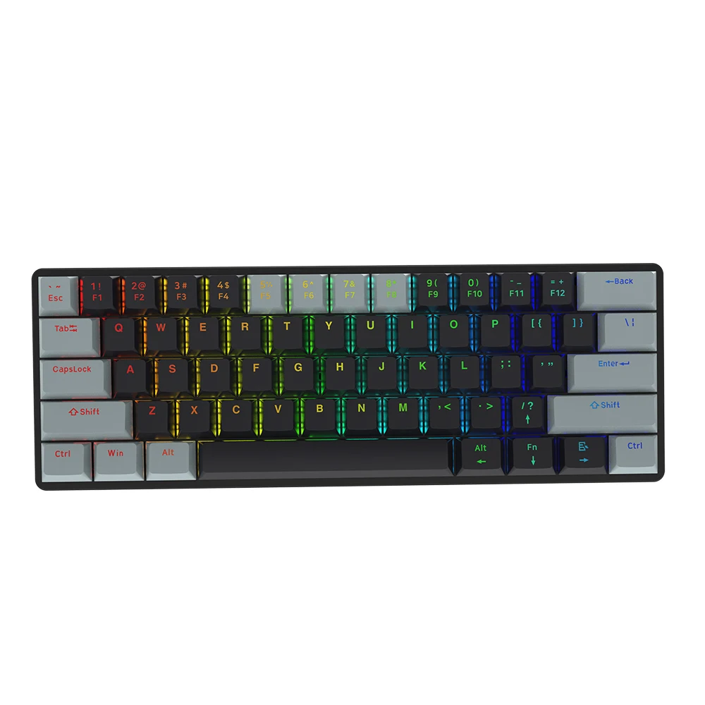 Portable Keyboard Mini Rgb Pcb Keycaps Bluetooth+usb Pc Mechanical ...