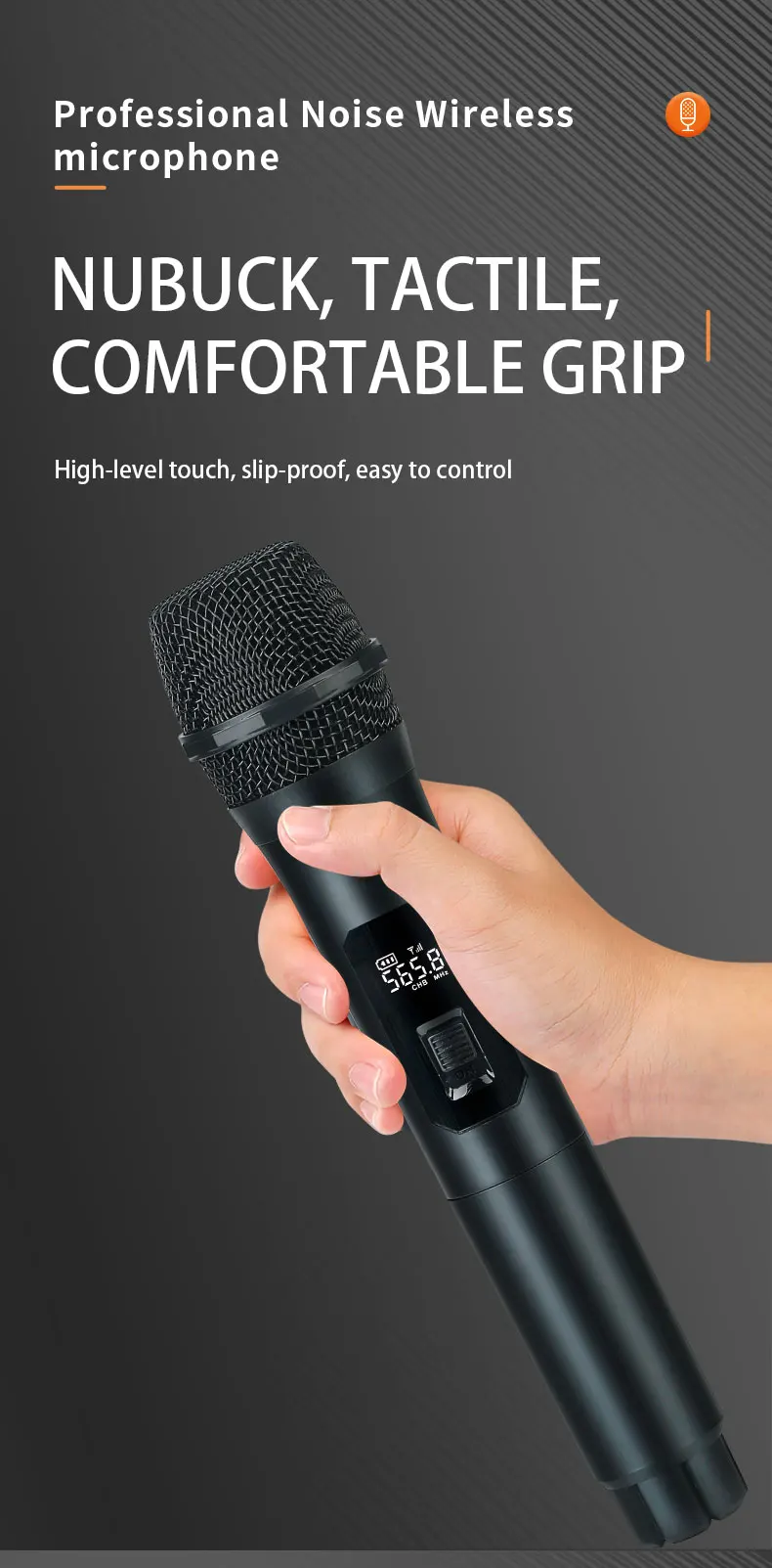 Professional Handheld Wireless Mic - FM Stage Performance