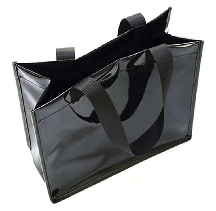 Shop Our Black Glossy PVC Tote Bag - Durable & Stylish