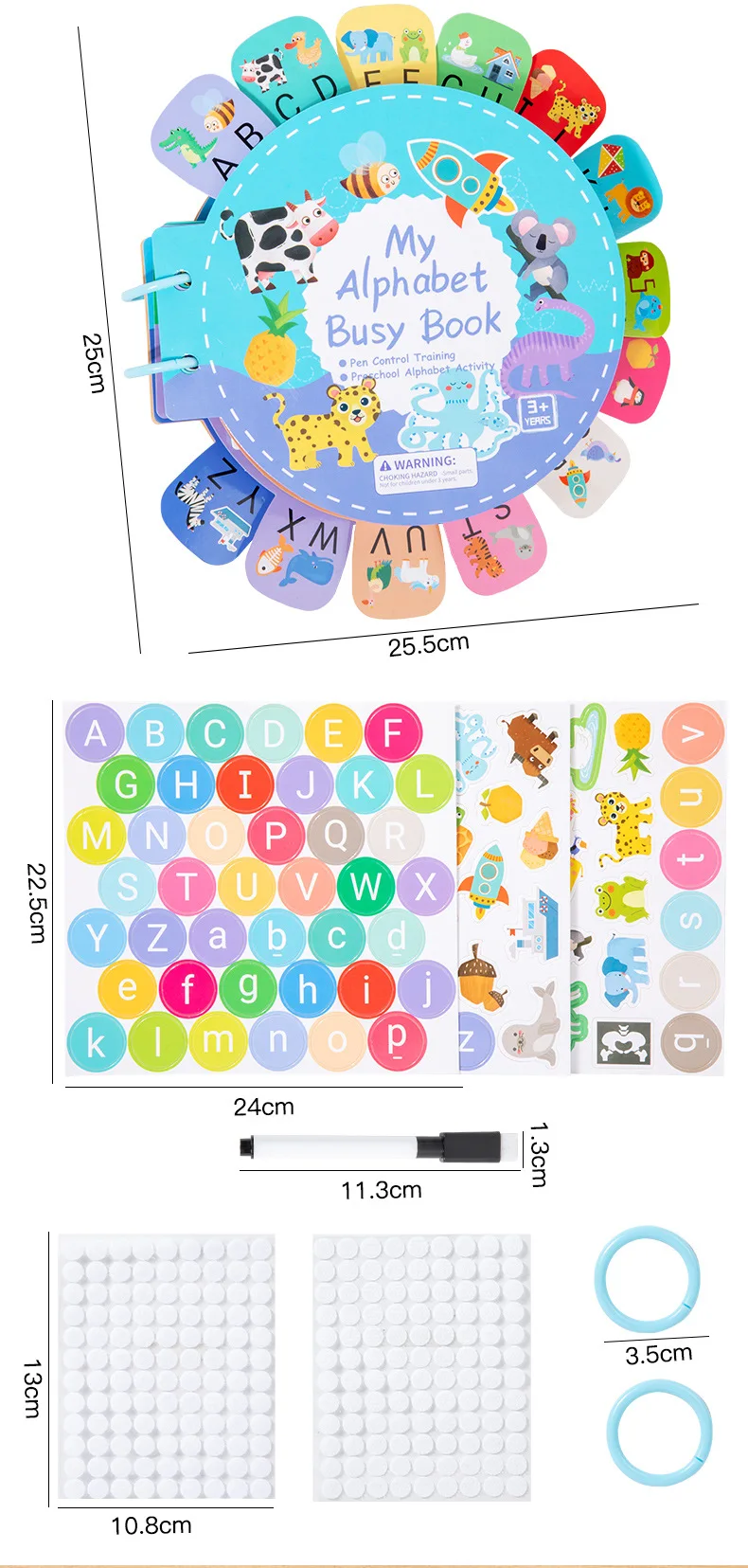 Educational Children Alphabet Busy Book - Montessori Learning Toy for ...