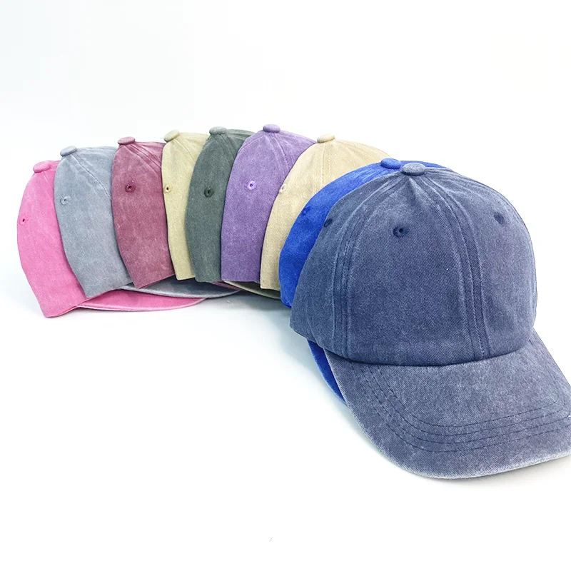 Factory Directly Supply Plain Distressed Baseball Dad Cap Hat Flat ...