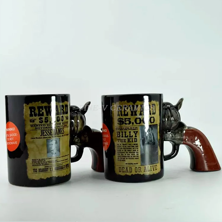 Custom Design Gun Pistol Shaped Ceramic Tea Coffee Cup Gun Mug| Alibaba.com