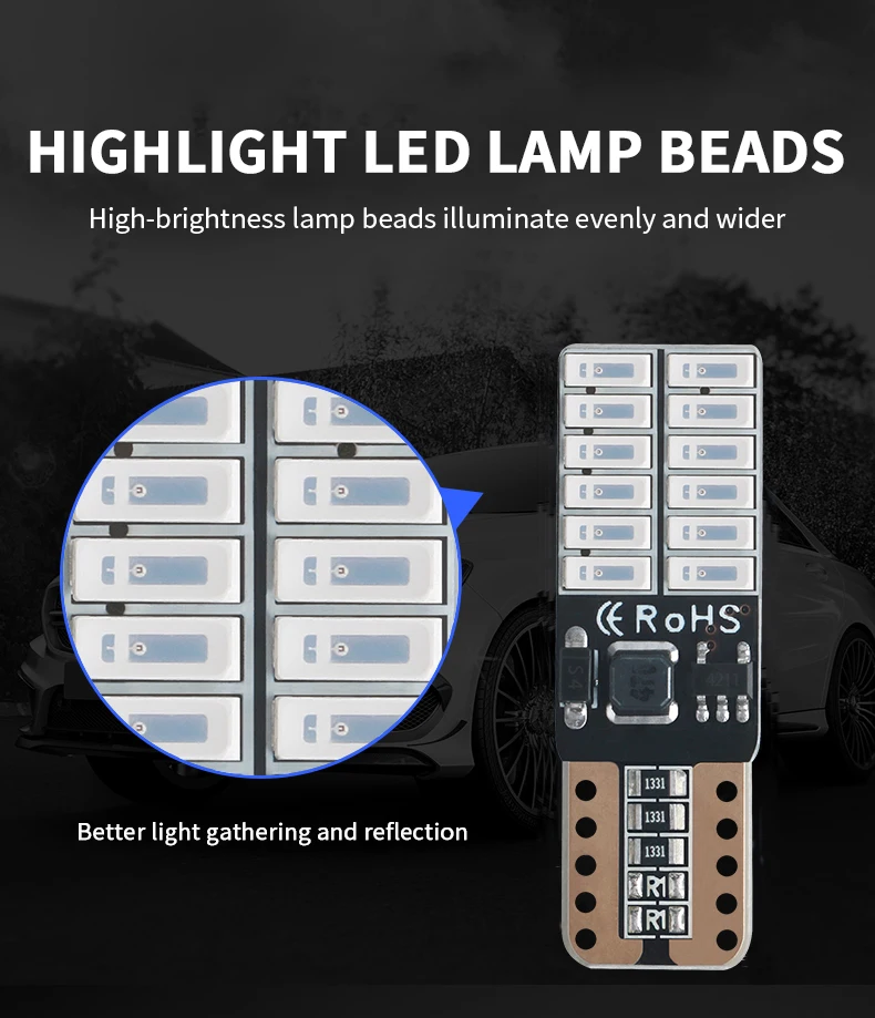 Yobis T10 4014 24SMD LED Chip Car Interior Lights - Multi Color