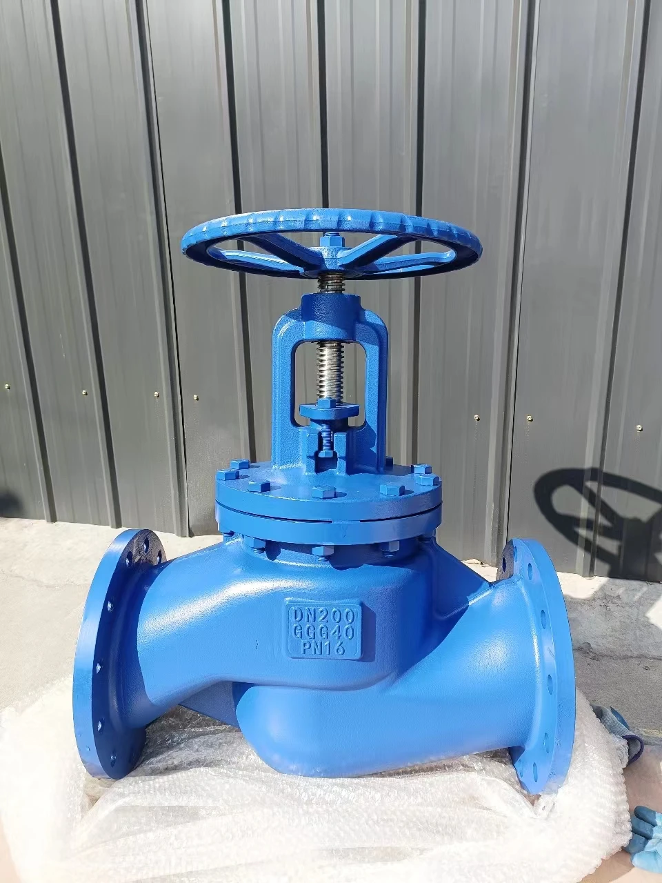 4 Inch DIN Flanged Shut off Valve Cast Iron Bellow Globe Valve PN16