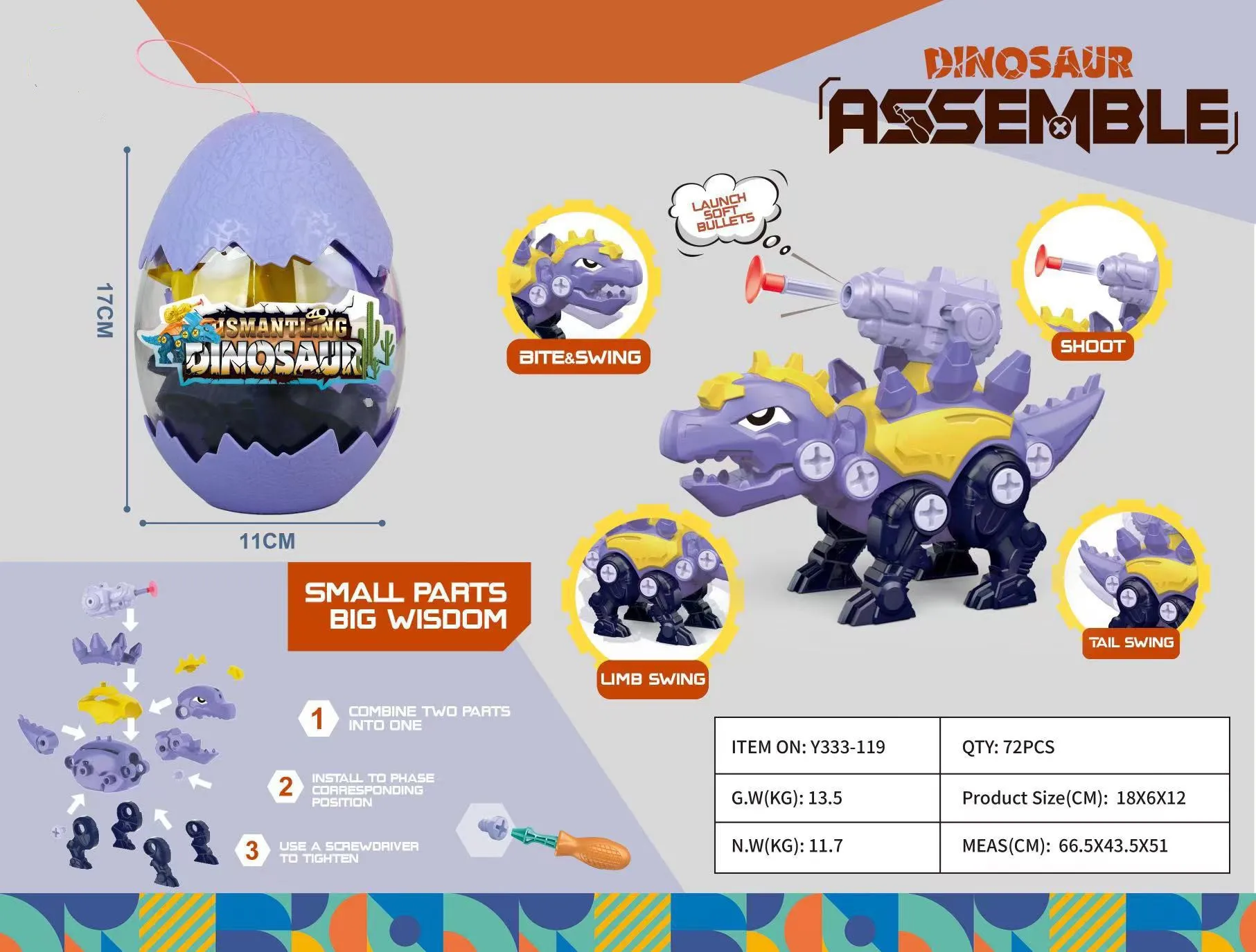 Best-selling Disassembled Dinosaur Eggs Dinosaur Toys Tyrannosaurus Rex ...