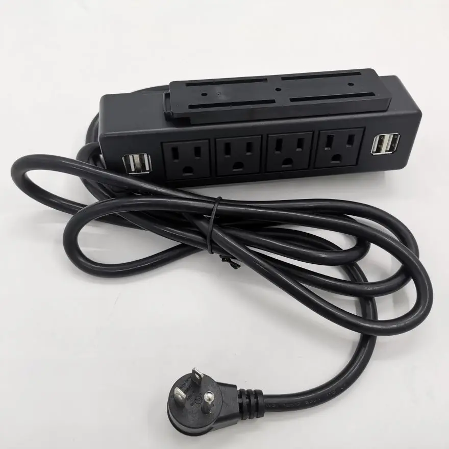 Under Desk Power Strip,Desk Edge Mount Power Outlet Socket With 4 Ac ...