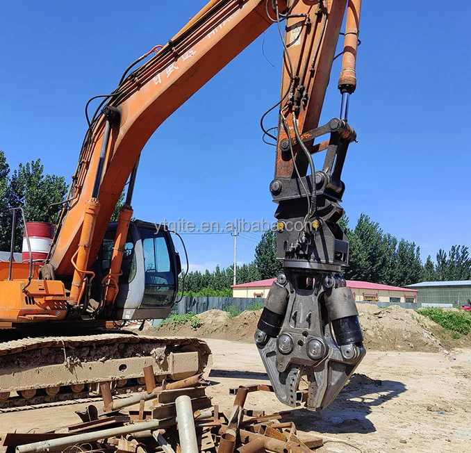 Hydraulic Rotating Excavator Attachment Demolition Double Cylinder ...