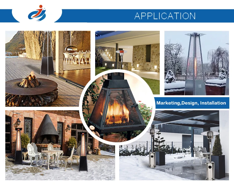 Outdoor Vertical Pyramid Heater Fire Glass Tube Propane Butane And ...