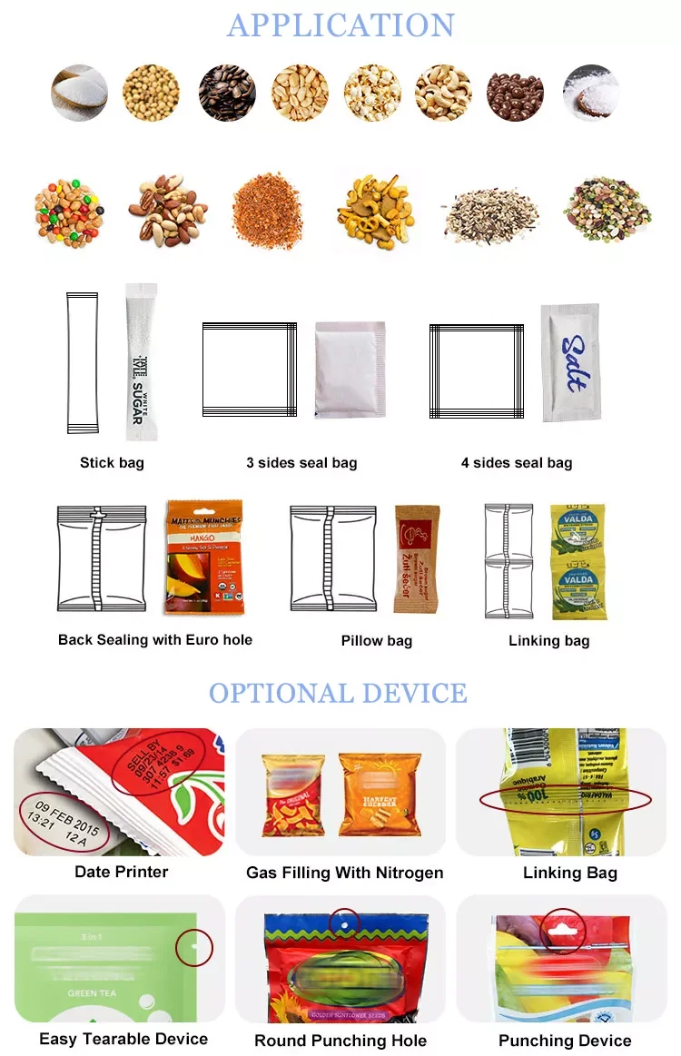 Automatic Snack/rice/bean/seed/spice/sugar Sachet Vertical Filling ...