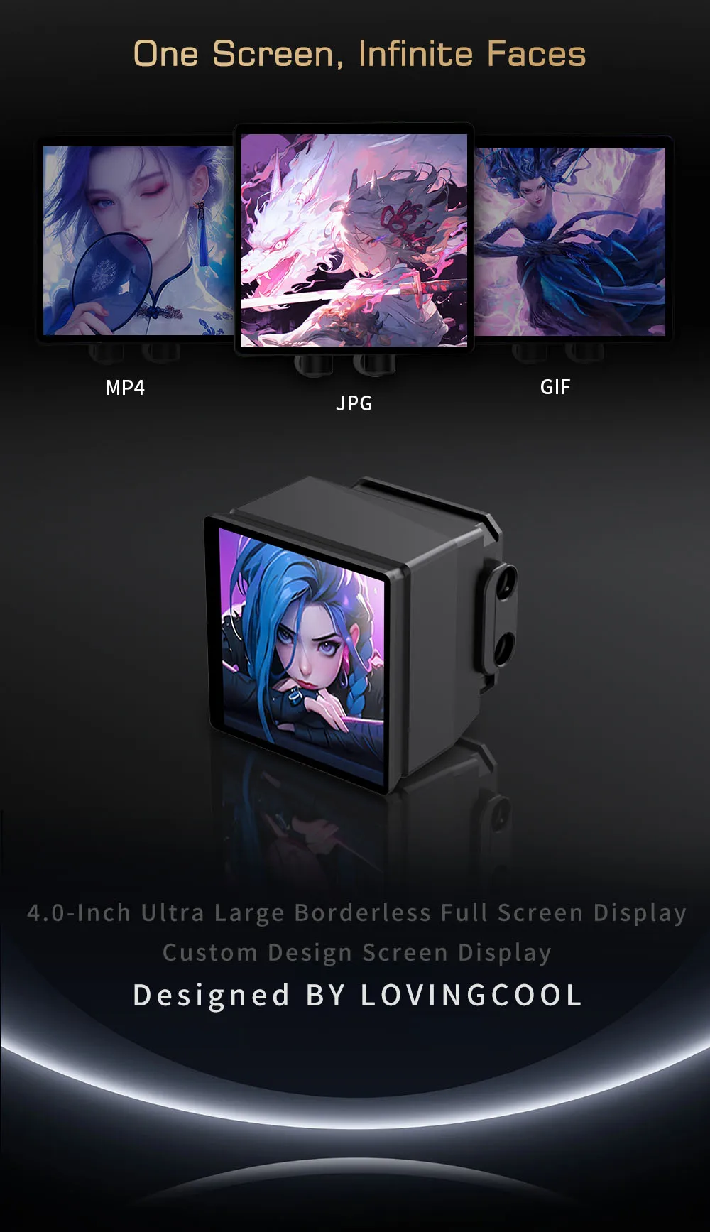 LOVINGCOOL New High-Performance Liquid Cooling 4-inch Screen DIY Play ...