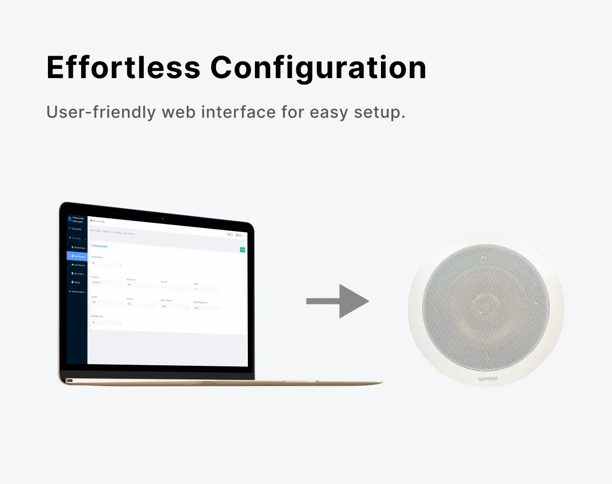 Talkback IP SIP Poe Ceiling Speaker for IP PA System