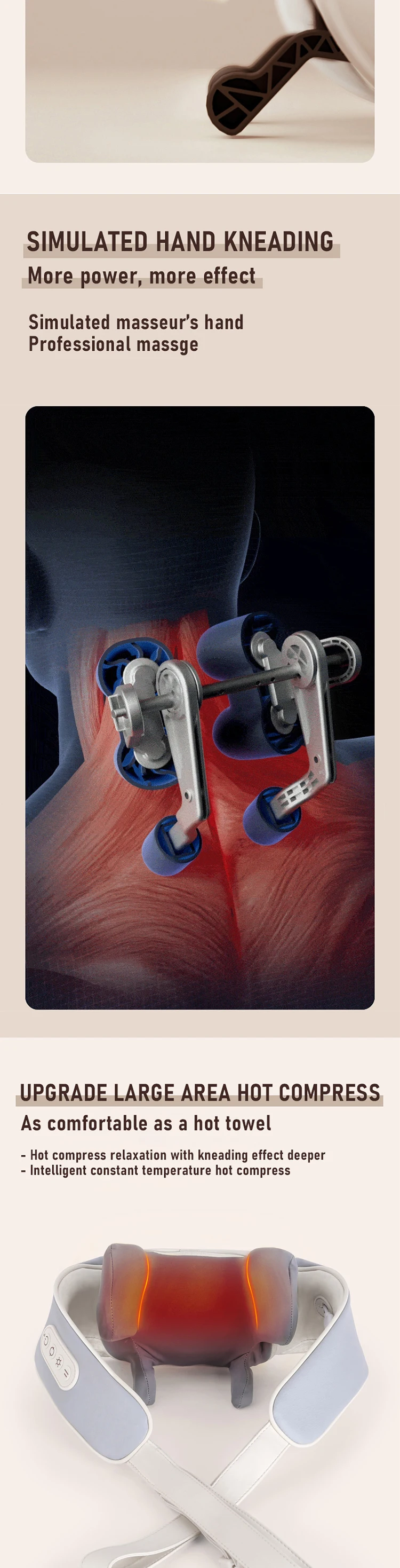 New Heated Neck and Shoulder Massager with Heat Therapy