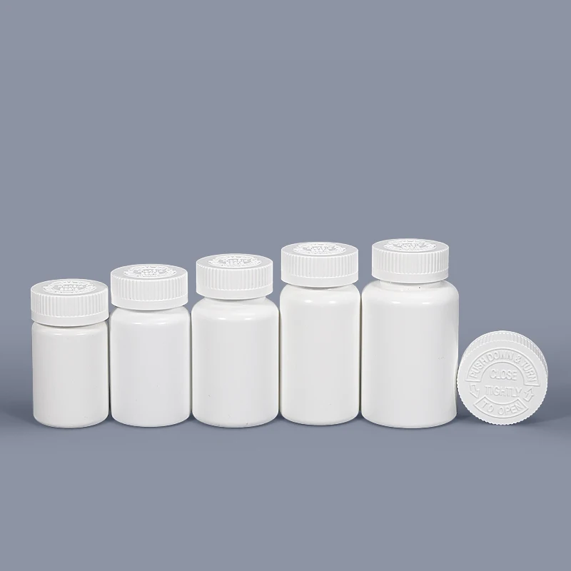 Child Safe Empty White Round Plastic Pill Medicine Bottles for Capsule ...