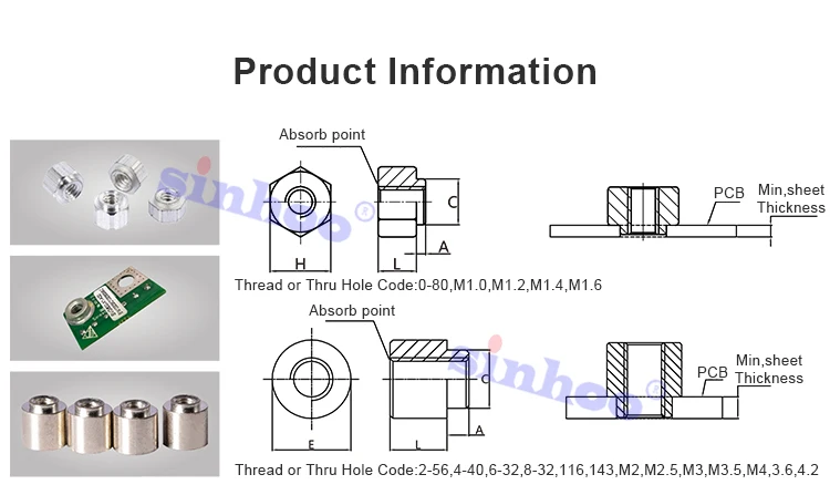 SMTSO Soldering PCB Threaded Standoff Carbon Steel Spacer Surface Mount ...