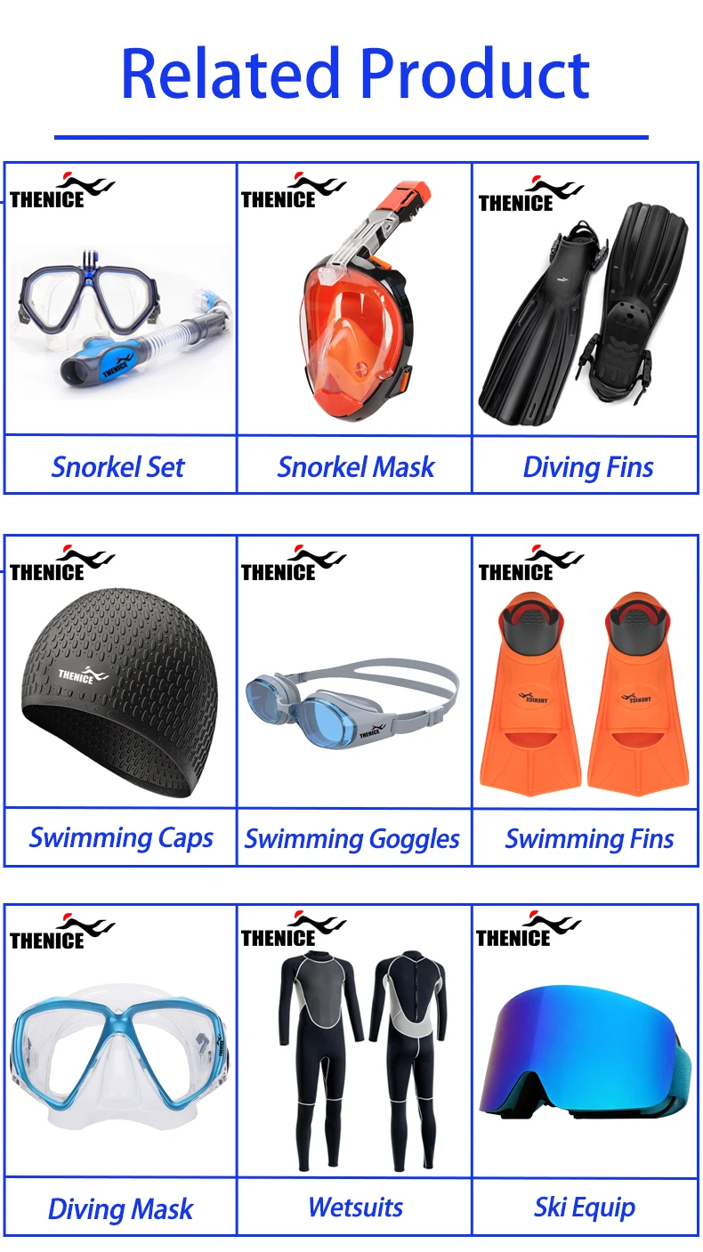 Thenice Adjustable Long Freediving Dive Flippers for Men