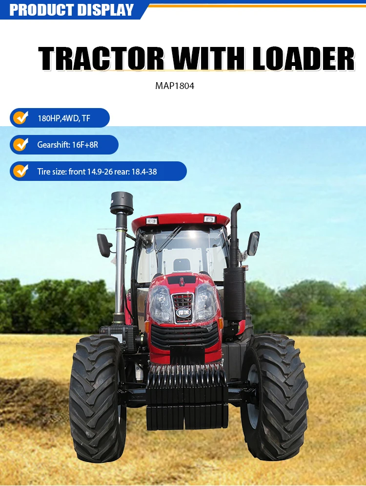 4wd 100hp 120hp 150hp Mini Tractors With Front Loader And Backhoe ...