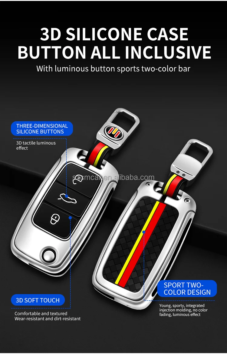 Car Logo New Metal Silicone Key Case Cover For Vw Auto Keyless ...
