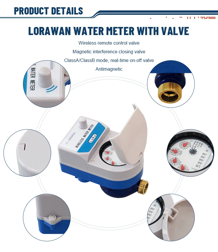 Prepaid Lorawan Wireless Ip67 Waterproof Water Meter With Valve Control ...