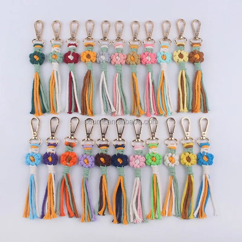 New Bohemian Style Diy Handwoven Bag Hanging Decoration Flower Daisy ...