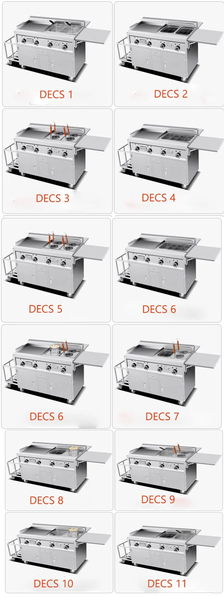 Mobile Food Cart - Efficient French Fries & Chicken Grill