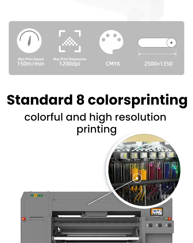Flora Cmyk 4-8 Color Single Pass Digital Uv Textile Printing Machine ...